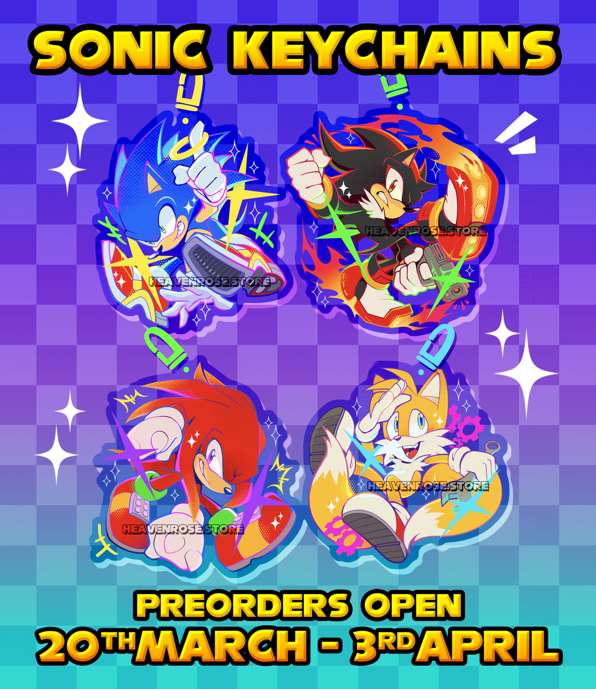 Sonic The Hedgehog Acrylic Keychains HeavenRose Art Store ...