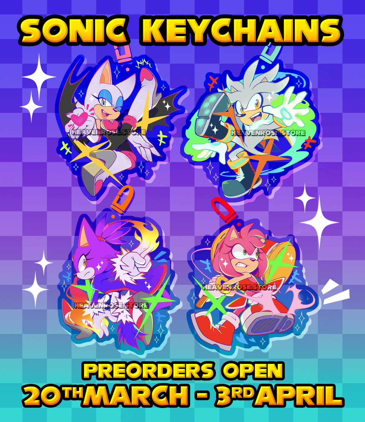 Sonic The Hedgehog Acrylic Keychains HeavenRose Art Store ...