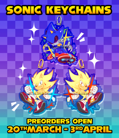 Sonic The Hedgehog Acrylic Keychains HeavenRose Art Store ...